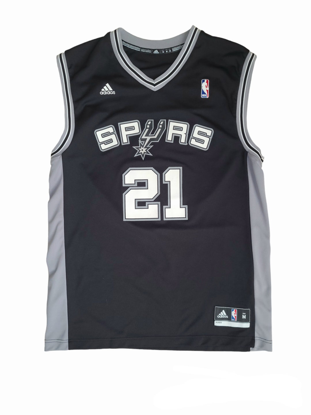 Vintage Tim Duncan Spurs Adidas Swingman Black Jersey H16 Men's Size ...