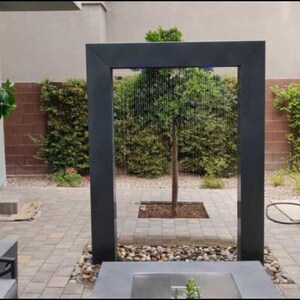 Powder Coated Metal Rain Curtain Water Feature - Etsy