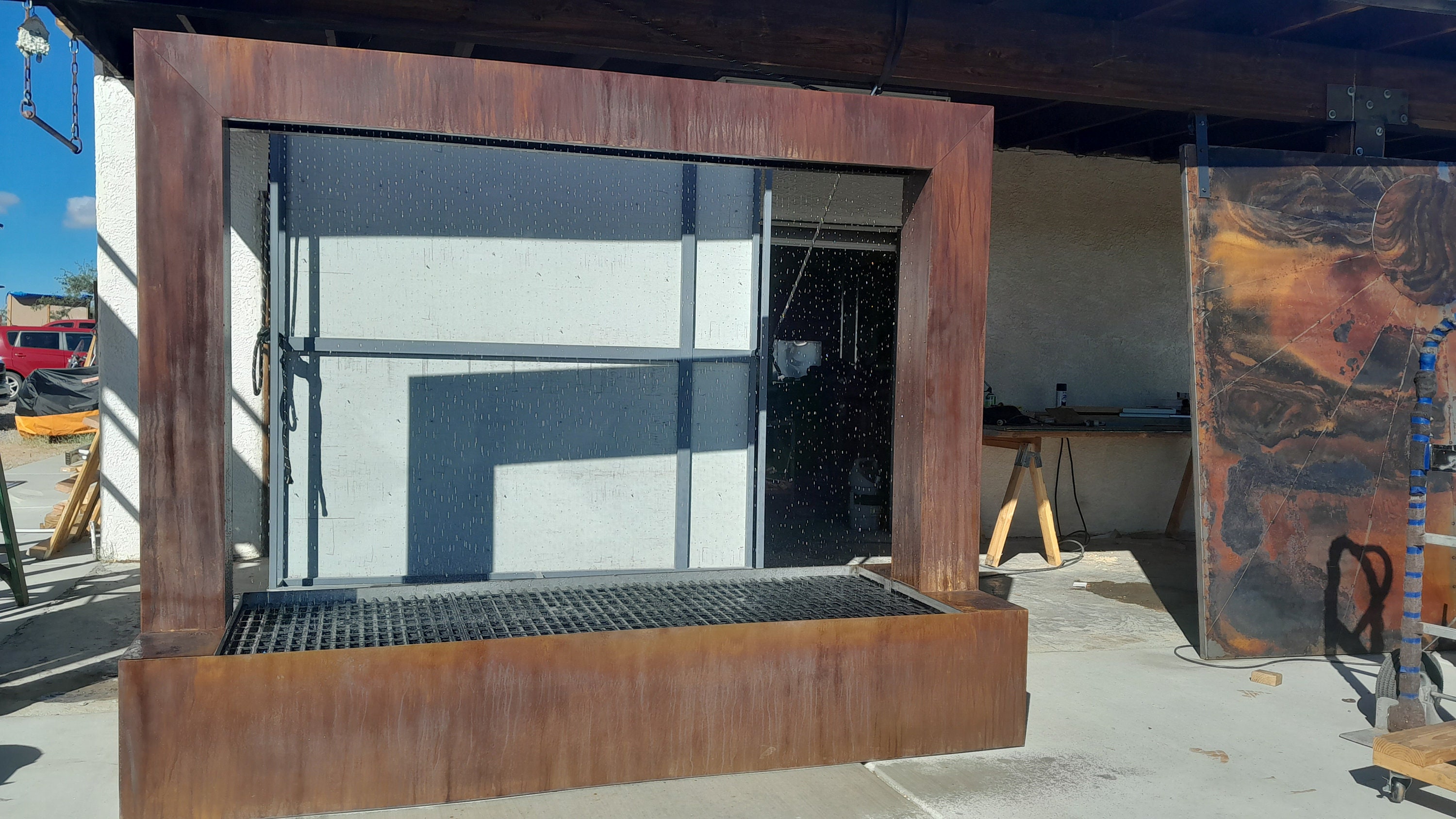 Corten Rain Curtain Water Feature - Etsy