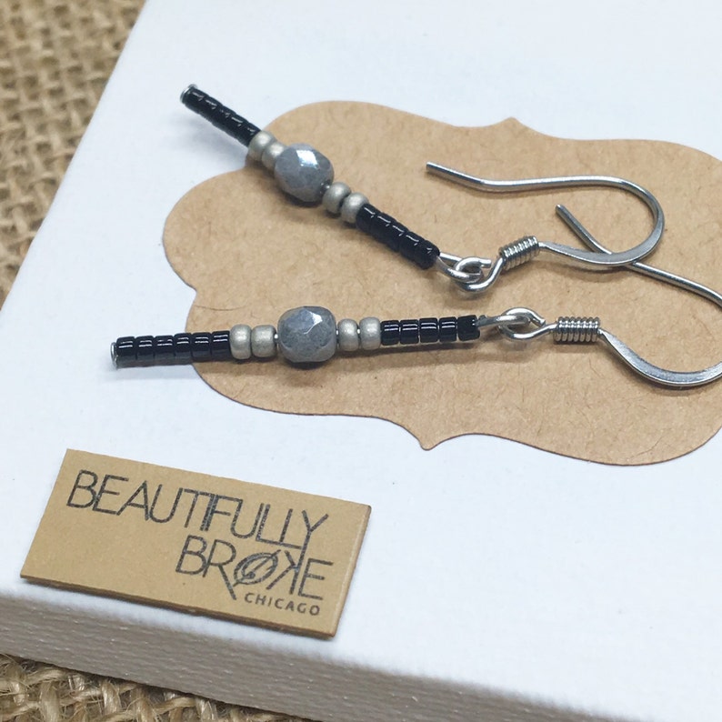 Simple dangle minimalist earrings | Etsy