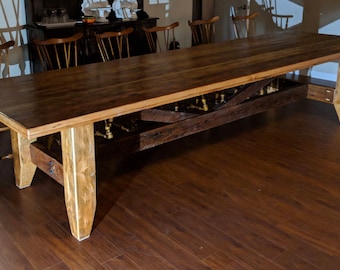 Distressed Wood Dining Table - Etsy