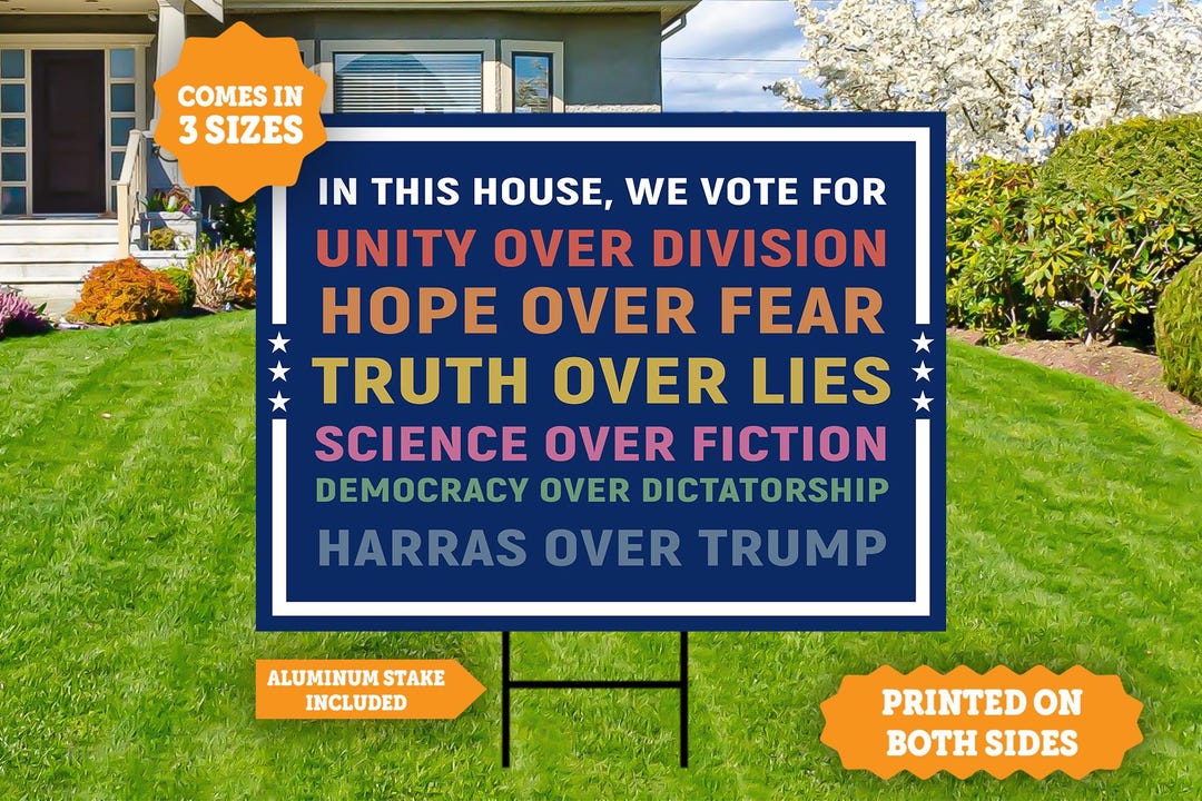 In This House We Vote for Kamala Harris Yard Sign, Kamala Harris 2024 ...