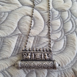 Old Indian Prayer Box Necklace, Old Silver Amulet Pendant. - Etsy