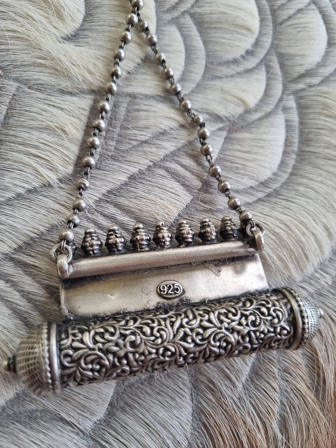 Old Indian Prayer Box Necklace, Old Silver Amulet Pendant. - Etsy