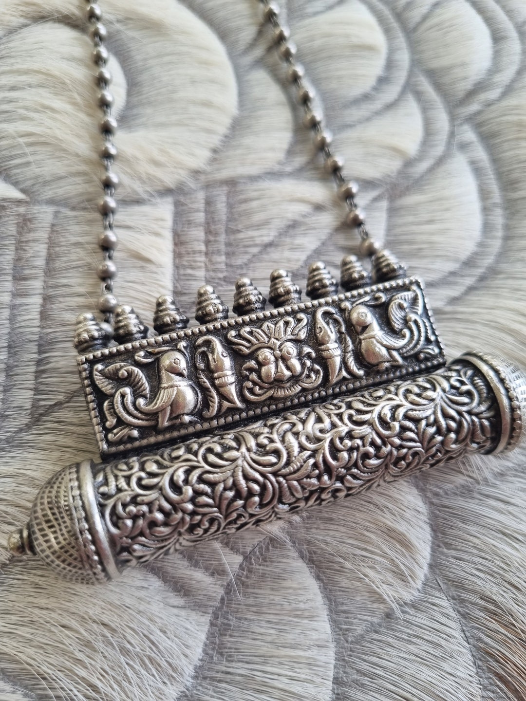 Old Indian Prayer Box Necklace, Old Silver Amulet Pendant. - Etsy
