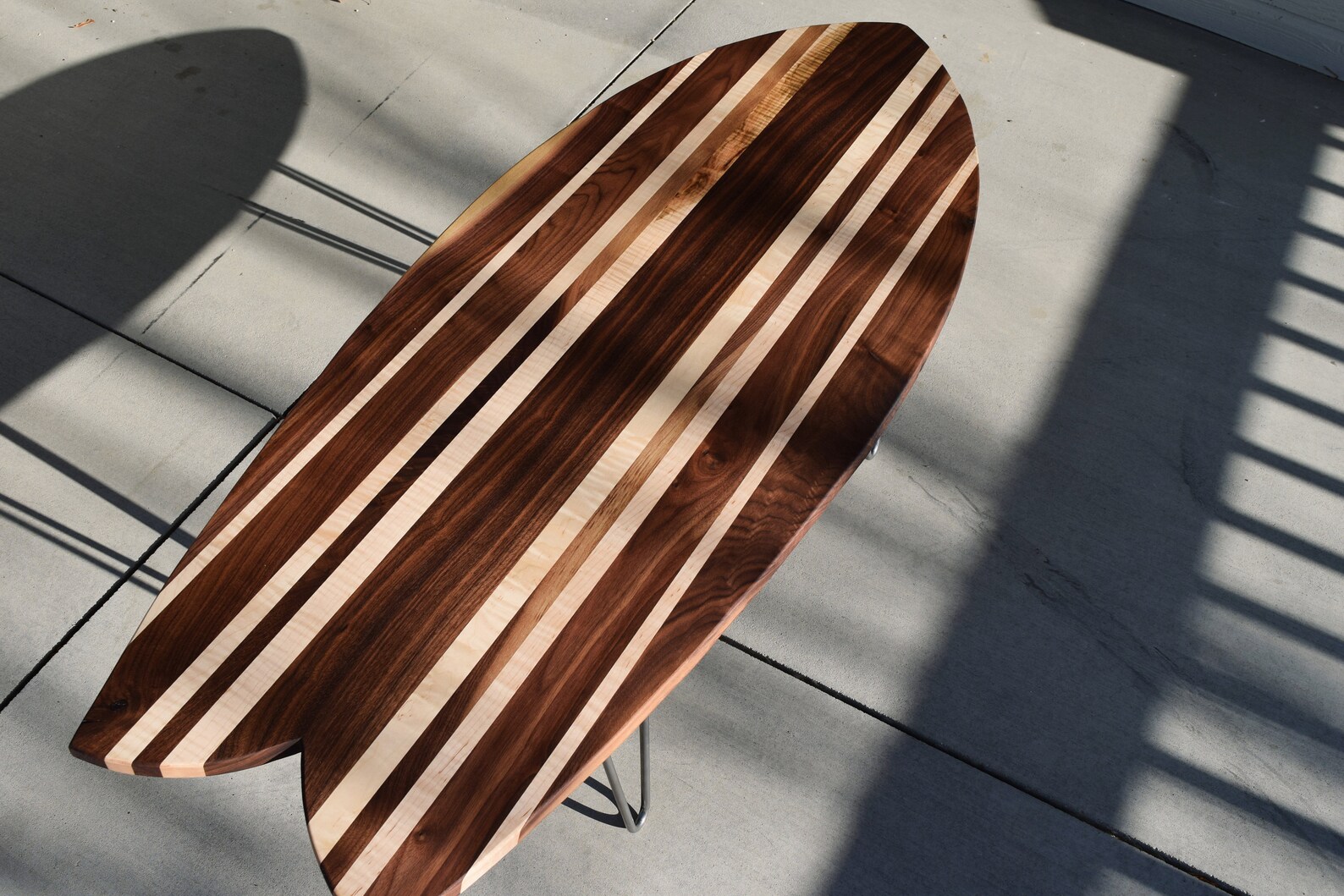 Hardwood Fishtail Surfboard Coffee Table Black Walnut and - Etsy
