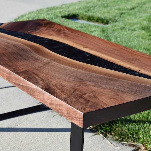 Black Walnut Resin River Coffee Table | Etsy