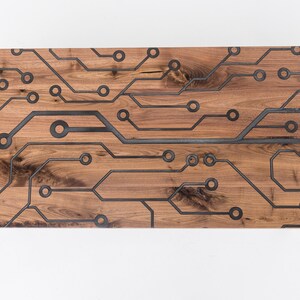 Resin Circuit Board Coffee Table, Hardwood With Metal Legs - Etsy
