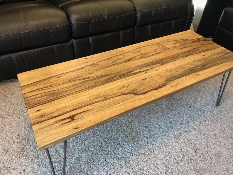 Black Limba Hardwood Coffee Table With Hairpin Legs - Etsy