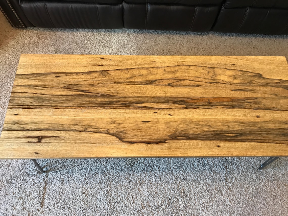 Black Limba Hardwood Coffee Table With Hairpin Legs - Etsy