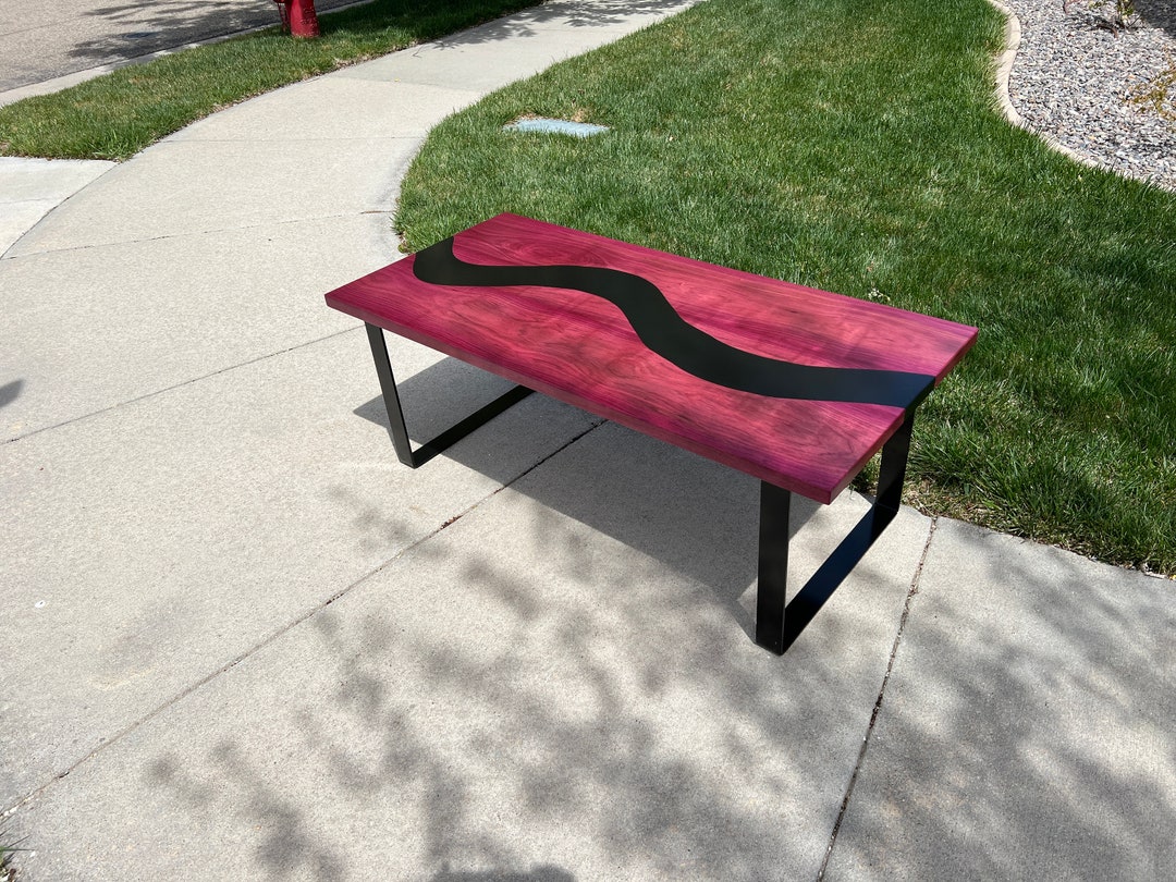 Purpleheart Resin Coffee Table - Etsy