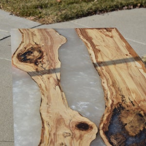 Spalted Birch Resin River Desk - Etsy