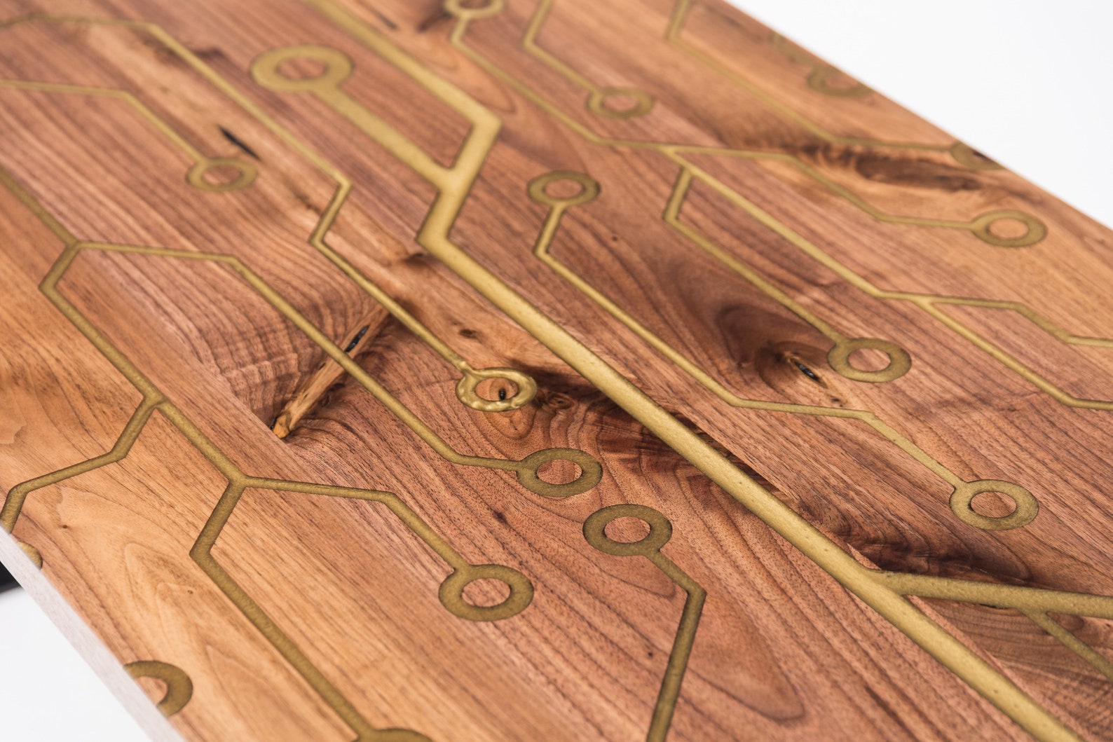 Resin Circuit Board Coffee Table, Hardwood With Metal Legs - Etsy