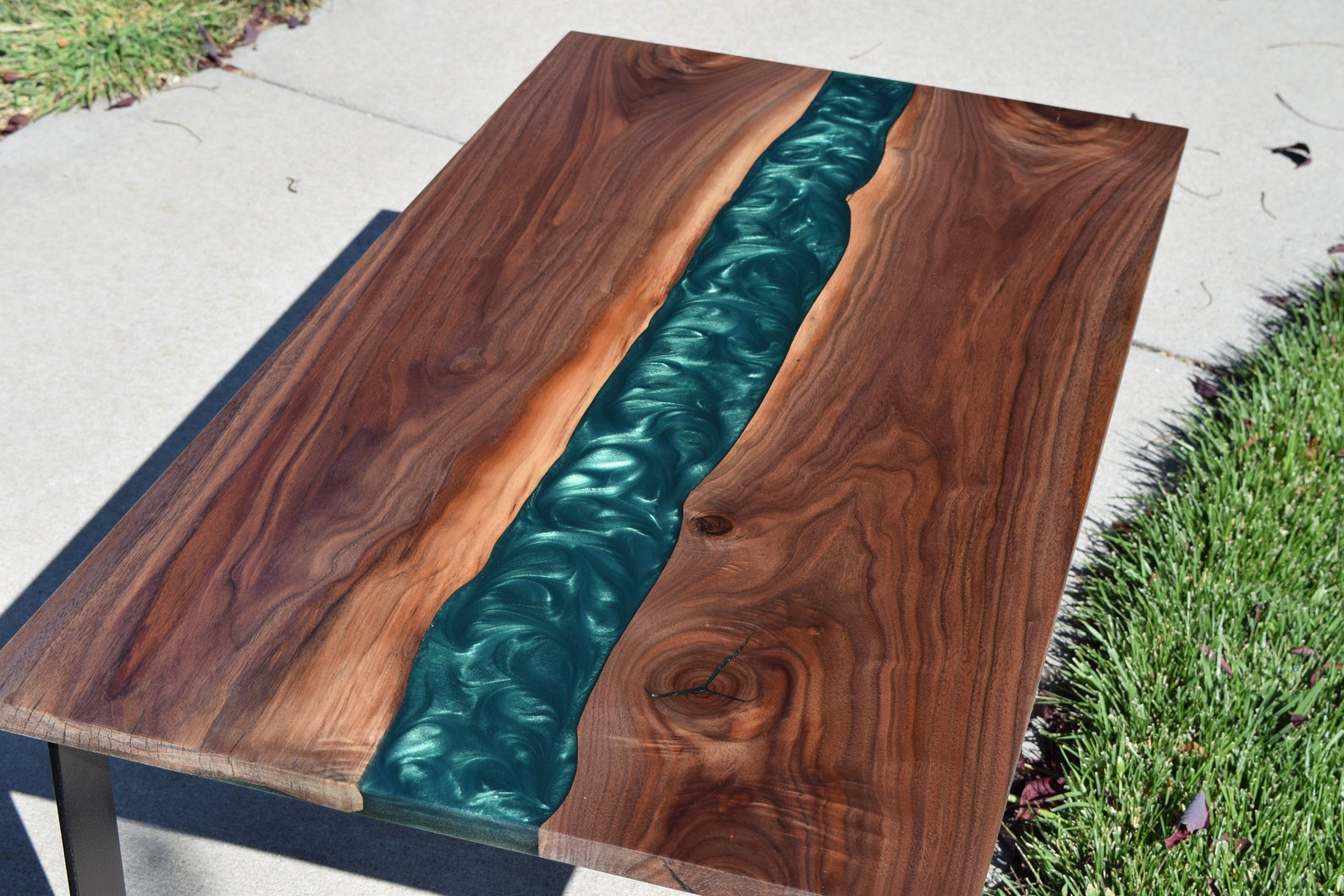 Black Walnut Resin River Coffee Table - Etsy
