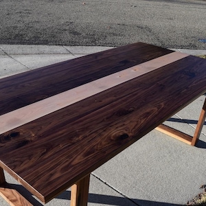 Black Walnut and Maple Dining Table With Matching Wood Legs - Etsy