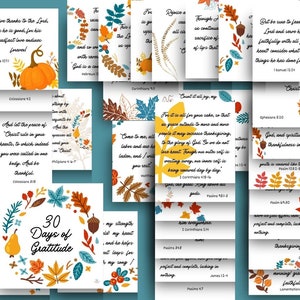 Gratitude Printable Bible Verse Cards for Fall, Thanksgiving Bible ...