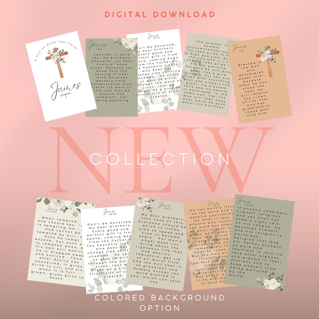 Memory Verse Cards for James Chapter One Printable Bible - Etsy