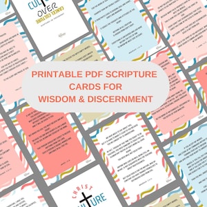 Memory Verse Cards on Wisdom Discernment, Printable Bible Verses ...