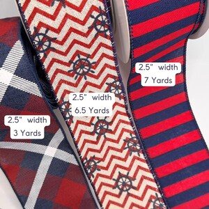 Nautical Theme Ribbon Bundle Red White Blue Ribbons Anchor Theme Wreath ...