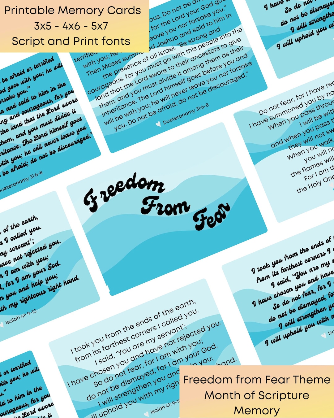 Bible Verse Cards Do Not Fear Printable Bible Scripture Anxiety ...