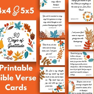Gratitude Printable Bible Verse Cards for Fall Thanksgiving - Etsy