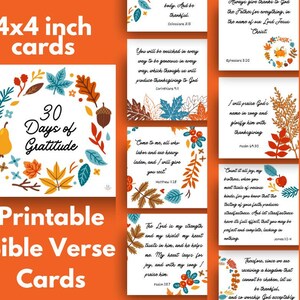 Gratitude Printable Bible Verse Cards for Fall, Thanksgiving Bible ...