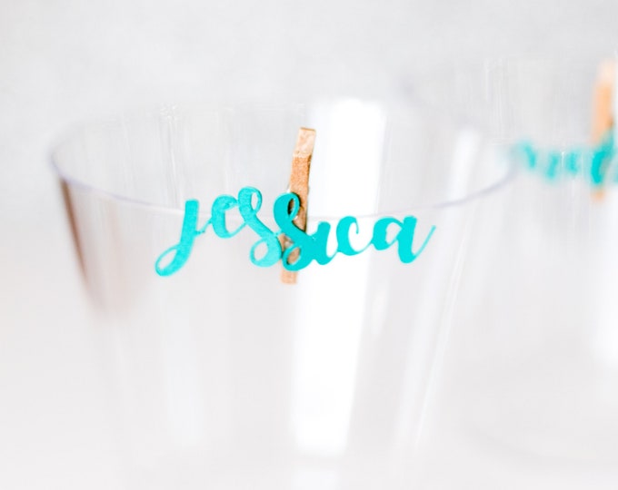 12 Drink Clips for Party Cups & Drinks | Custom Name Labels for Drink ...