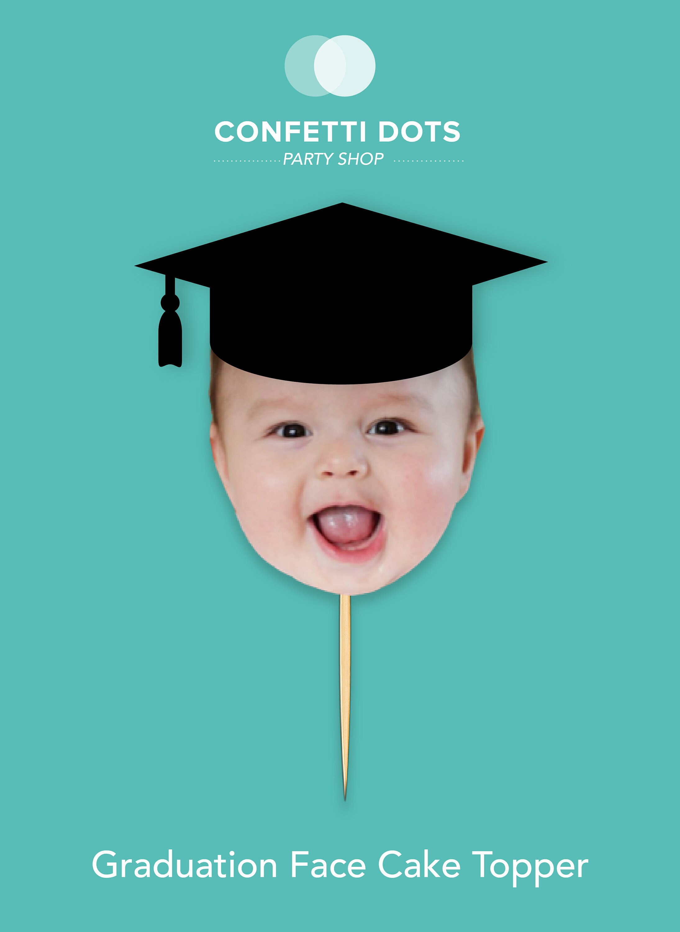 Graduation Hat Face Photo Cake Topper Birthday Graduation | Etsy