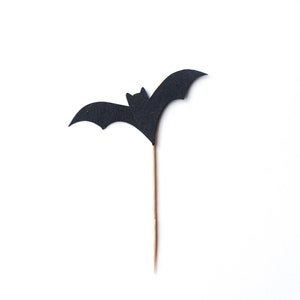 12 Bat Cupcake Toppers Flags, Food Labels, Favor Party Pick, Fall Party ...