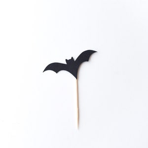 12 Bat Cupcake Toppers Flags, Food Labels, Favor Party Pick, Fall Party ...