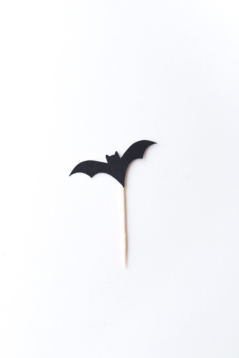 12 Bat Cupcake Toppers Flags Food Labels Favor Party Pick - Etsy