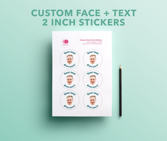 Custom Face & Text Party Stickers 2-inch Upload Your Photo - Etsy