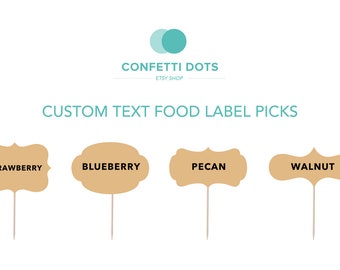 Blank Food Label Pie Label Picks Custom Flavor Dessert - Etsy