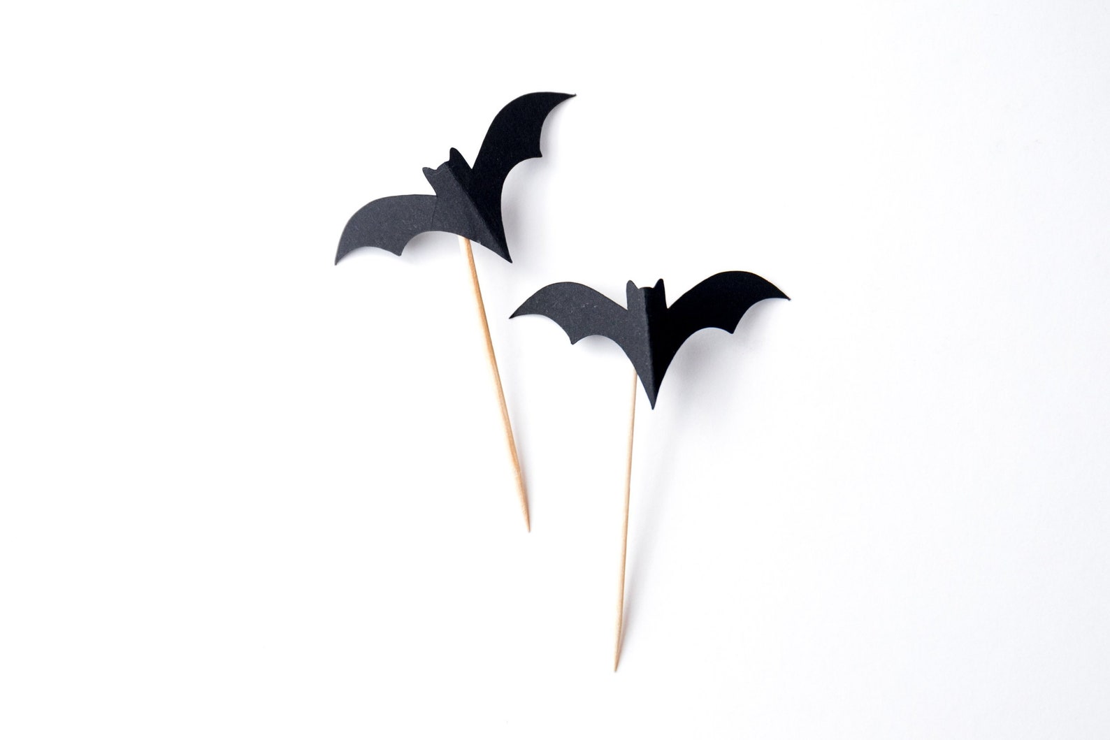 12 Bat Cupcake Toppers Flags Food Labels Favor Party Pick | Etsy