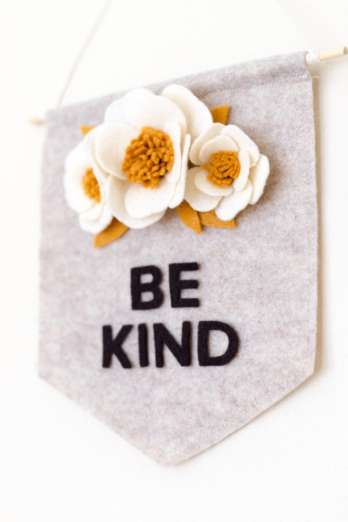 Be Kind Felt Flower Banner Pennant Flag Nursery Wall Hanging | Etsy