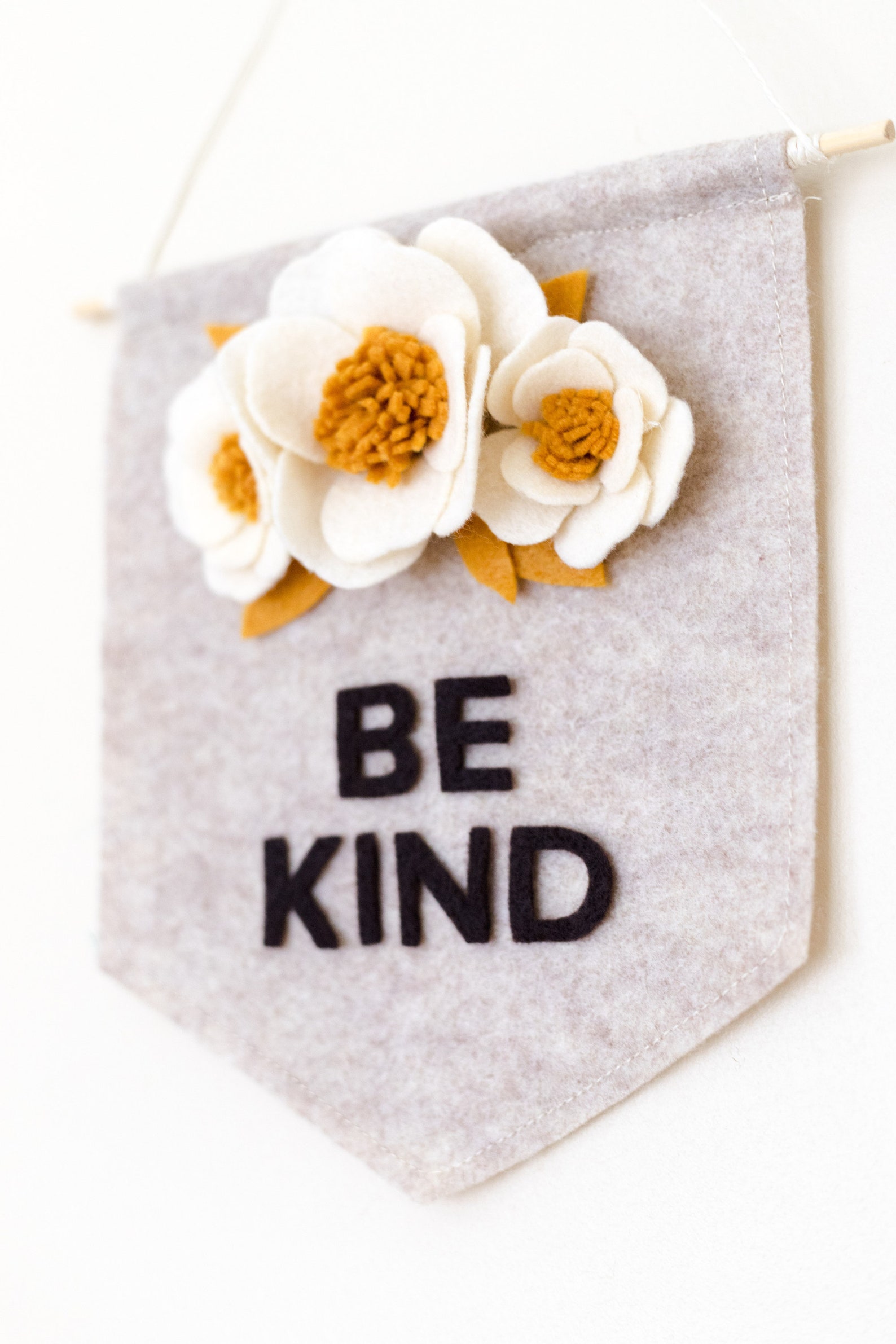 Be Kind Felt Flower Banner Pennant Flag Nursery Wall Hanging | Etsy