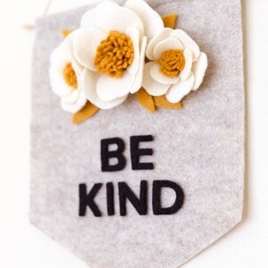 Be Kind Felt Flower Banner Pennant Flag Nursery Wall Hanging Decor - Etsy