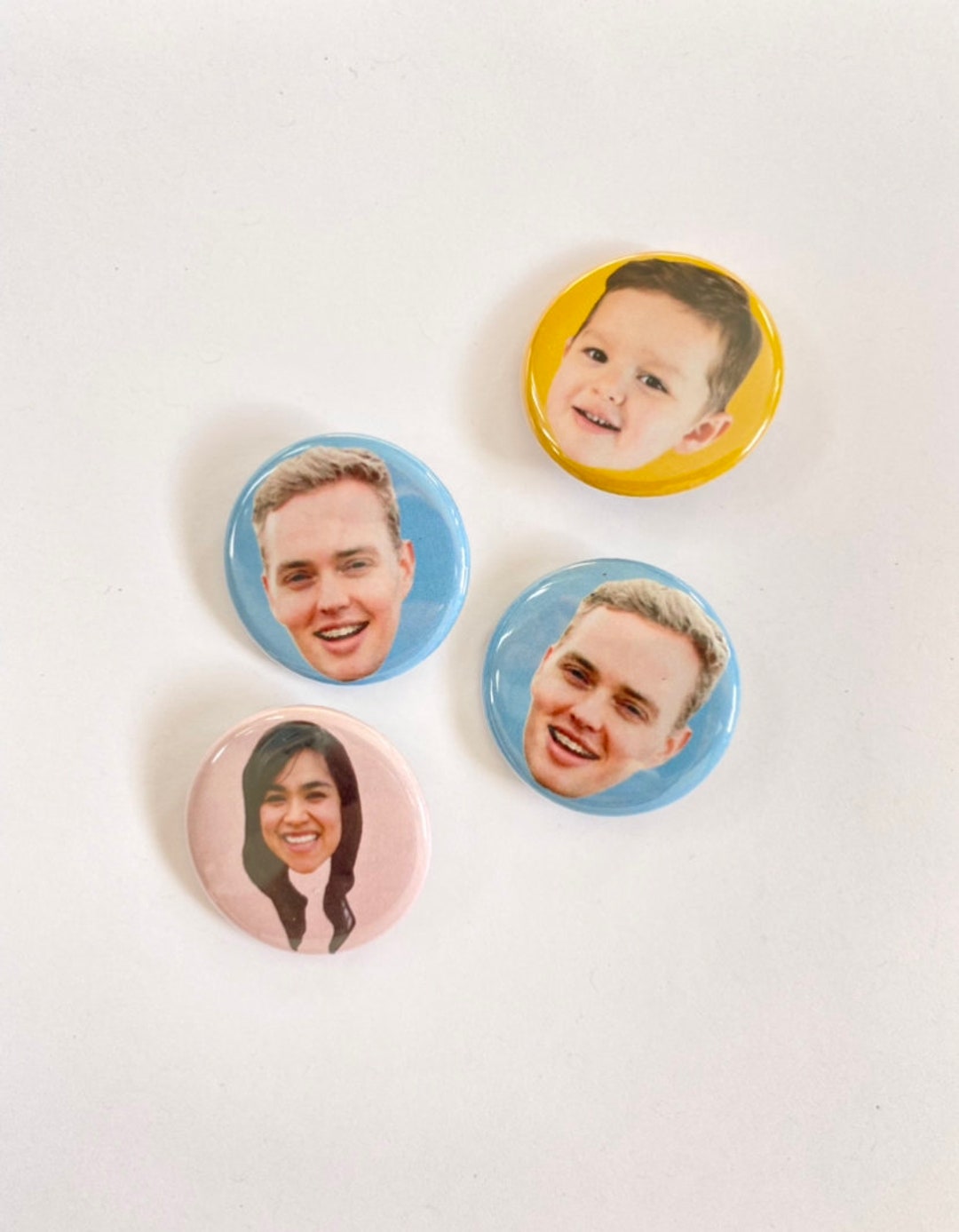 Custom Face Party Buttons - 1.25-inch | Upload Your Photo Face, Friend ...