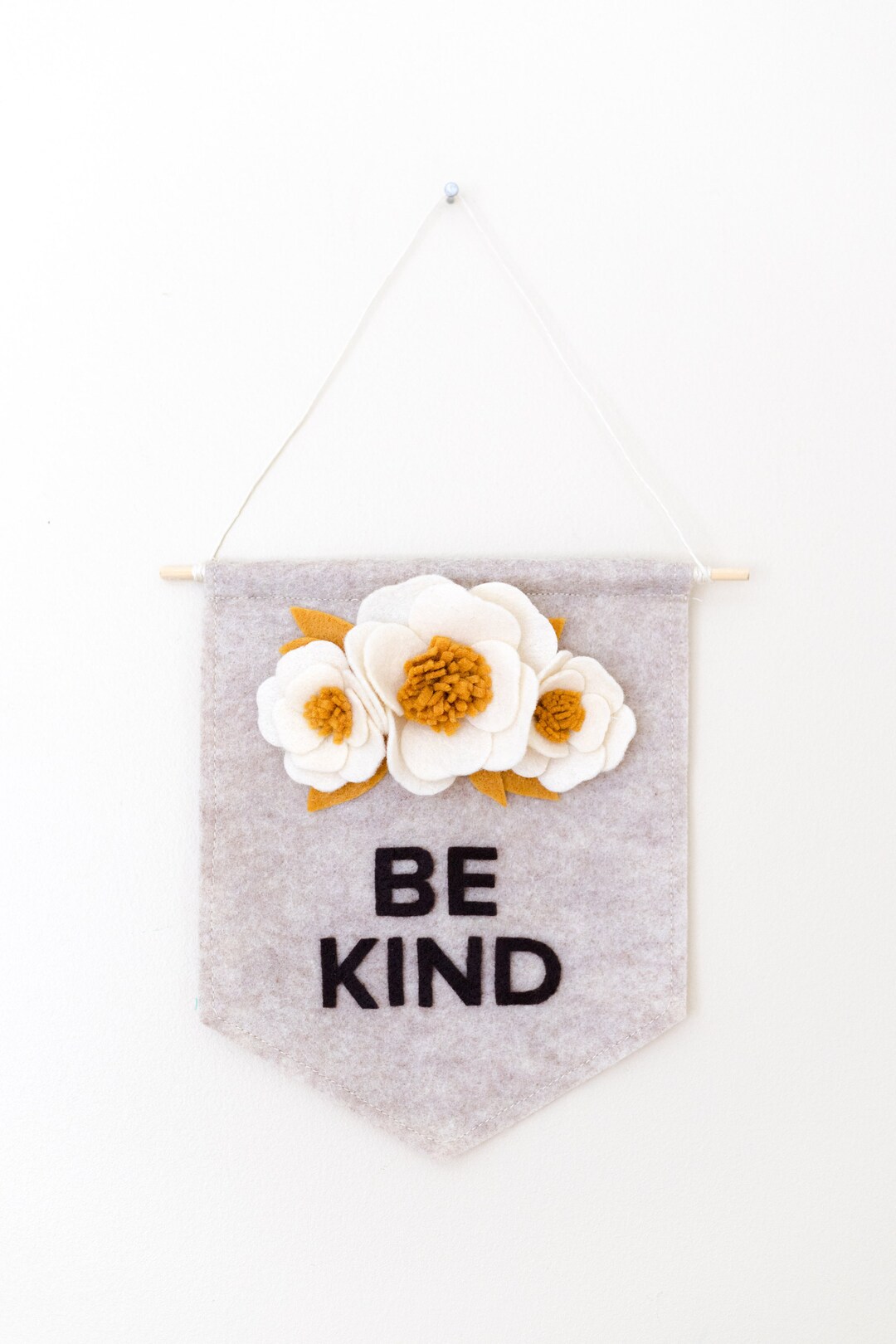 Be Kind Felt Flower Banner Pennant Flag Nursery Wall Hanging Decor - Etsy