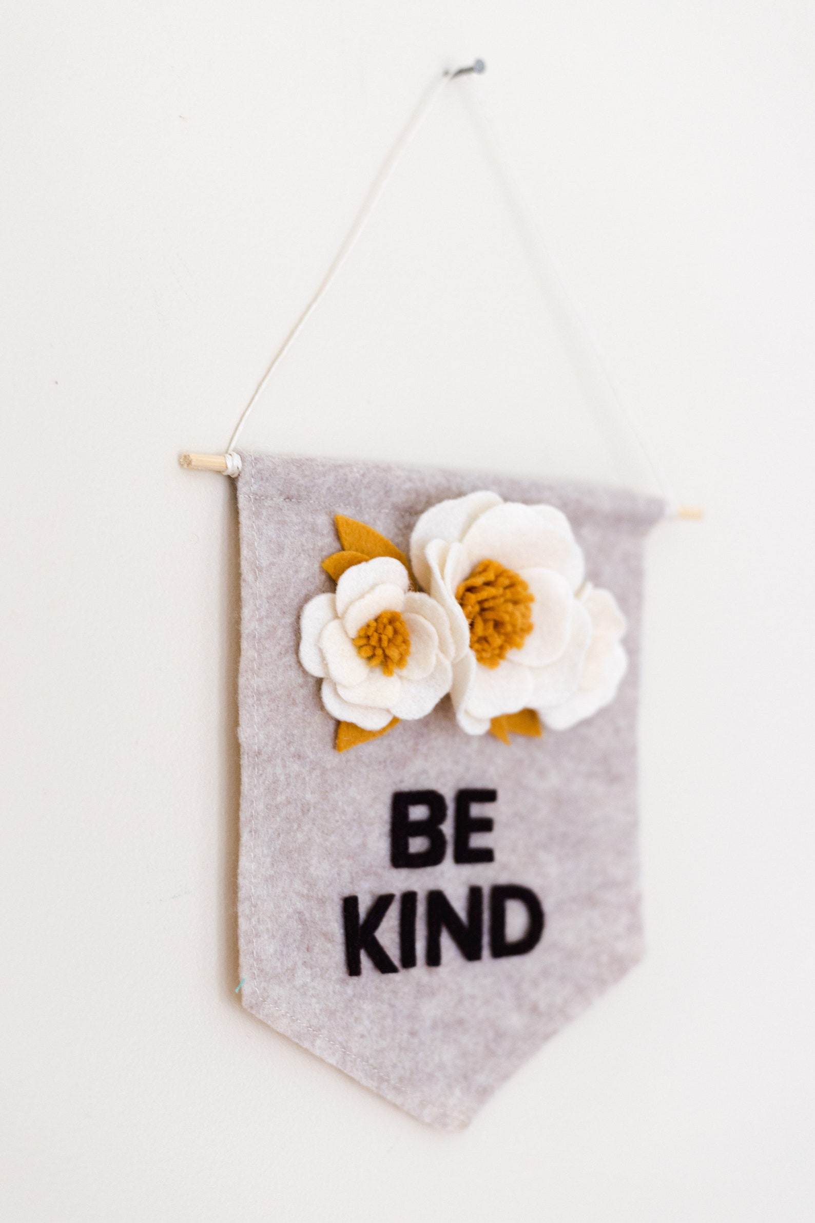 Be Kind Felt Flower Banner Pennant Flag Nursery Wall Hanging | Etsy