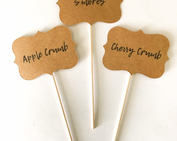 Blank Food Label Pie Label Picks Custom Flavor Dessert - Etsy