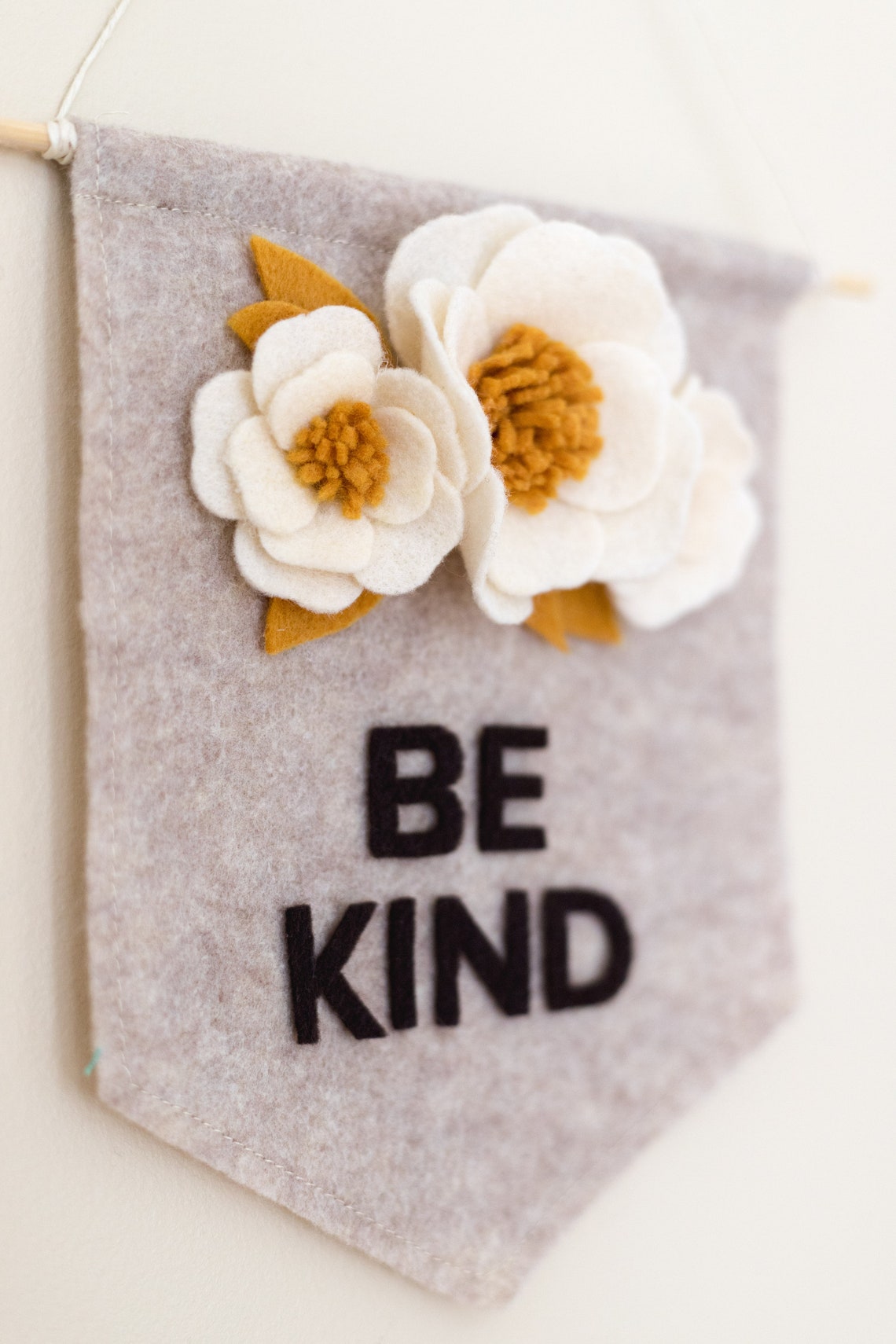 Be Kind Felt Flower Banner Pennant Flag Nursery Wall Hanging | Etsy