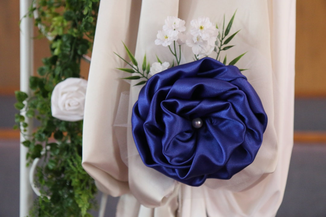 Royal Blue Pew Bows, Elegant Wedding Bows Pew Church Aisle Decorations ...