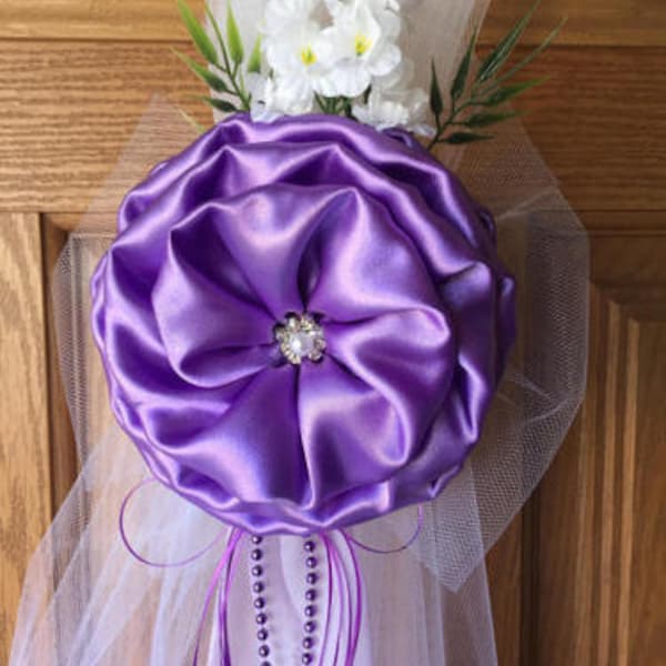 Set of 6 Black and While Pew Bows, Satin, Black Pew Bows, Black Wedding ...