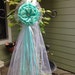 Aqua Blue Silver Pew Bows Chair Bows Elegant Wedding Bows - Etsy