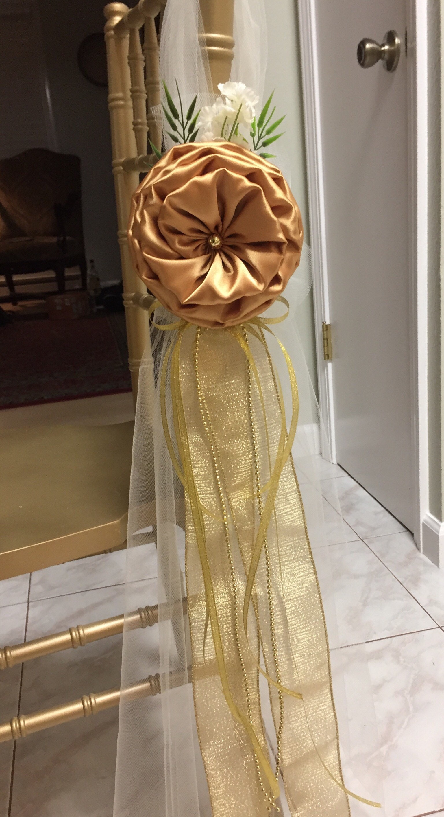 Set of 10 Gold Pew Bows, Gold Chair Bows, Wedding Aisle Decor. Arch ...