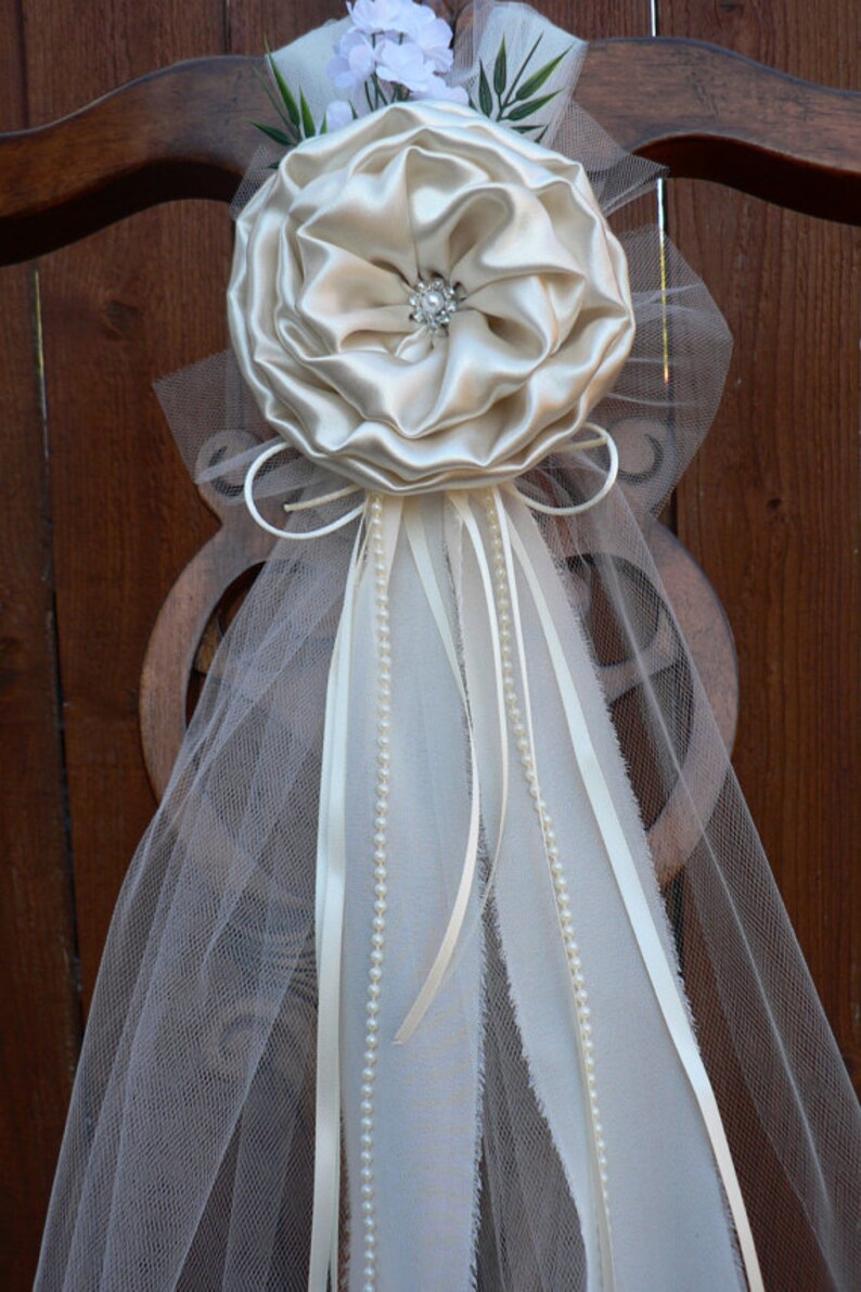 Set of 6 Ivory Pew Bows Chair Bows Any Colors Elegant | Etsy