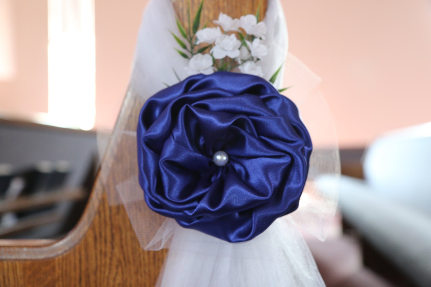 Royal Blue Pew Bows, Elegant Wedding Bows Pew Church Aisle Decorations ...
