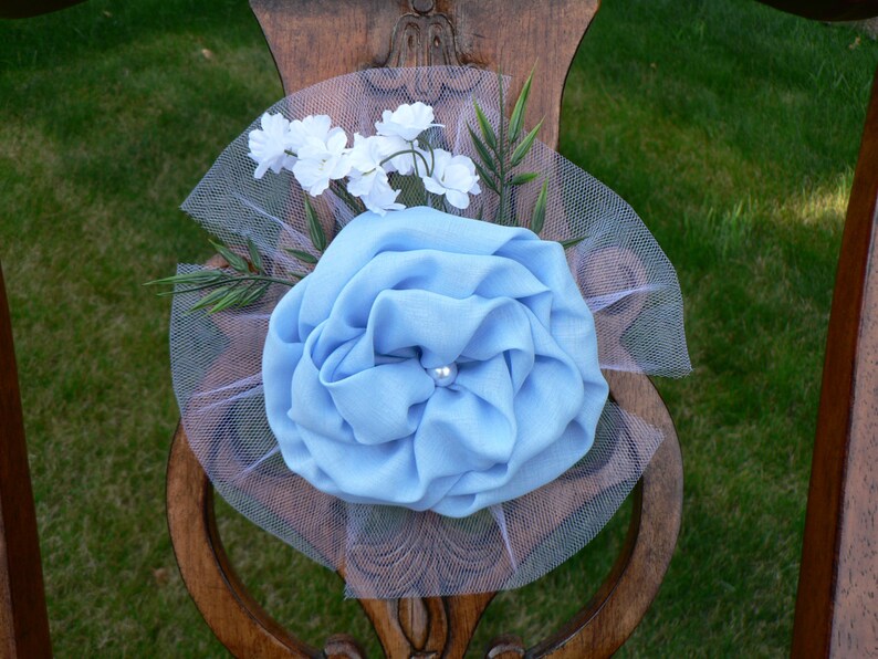 SALE 20 % off SET OF 5 Chair Bow Periwinkle Blue Pew Bows | Etsy