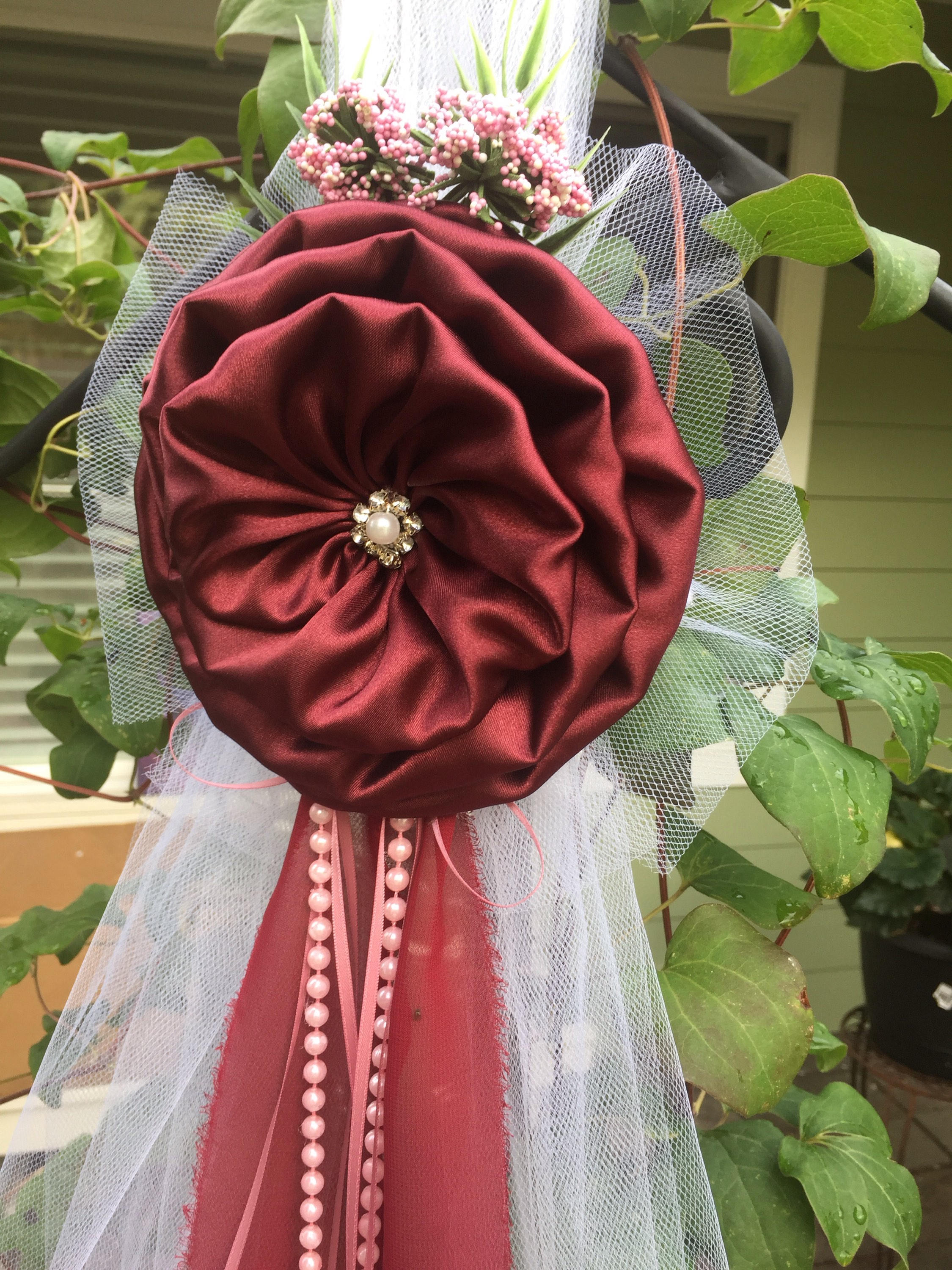 SET OF 6 Burgundy Wine Pew Bows Chair Bows Wine Wedding Bows Pew Arch ...